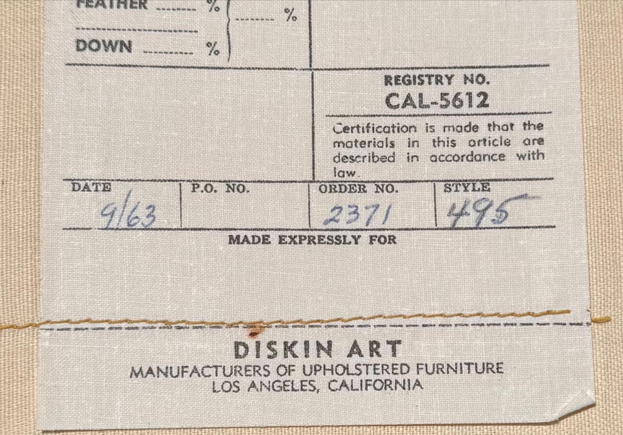 Vintage 1963 Diskin Art Modern Designer Club Chair For Sale at 1stDibs