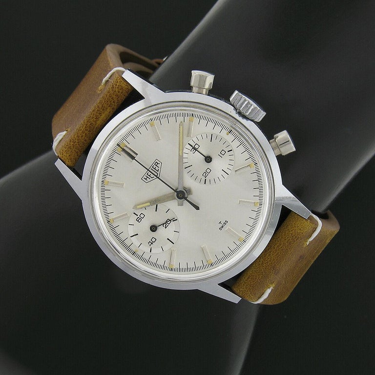 Vintage 1967 Heuer 7721 Manual Chronograph Wrist Watch Valjoux 7730 w ...
