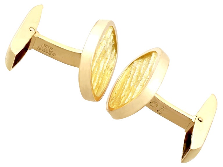 Vintage 1967 Yellow Gold Cufflinks by Georg Jensen For Sale at 1stDibs