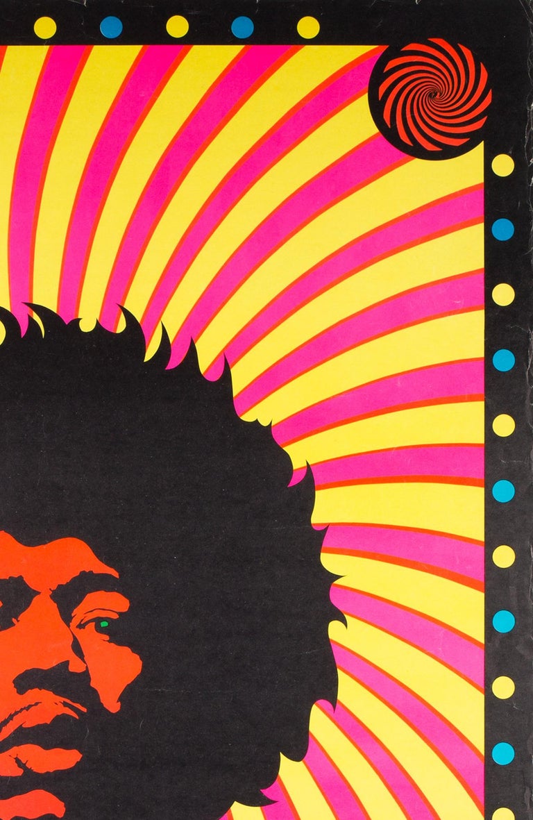 Vintage 1968 Jimi Hendrix Blacklight Poster at 1stDibs | jimi hendrix ...