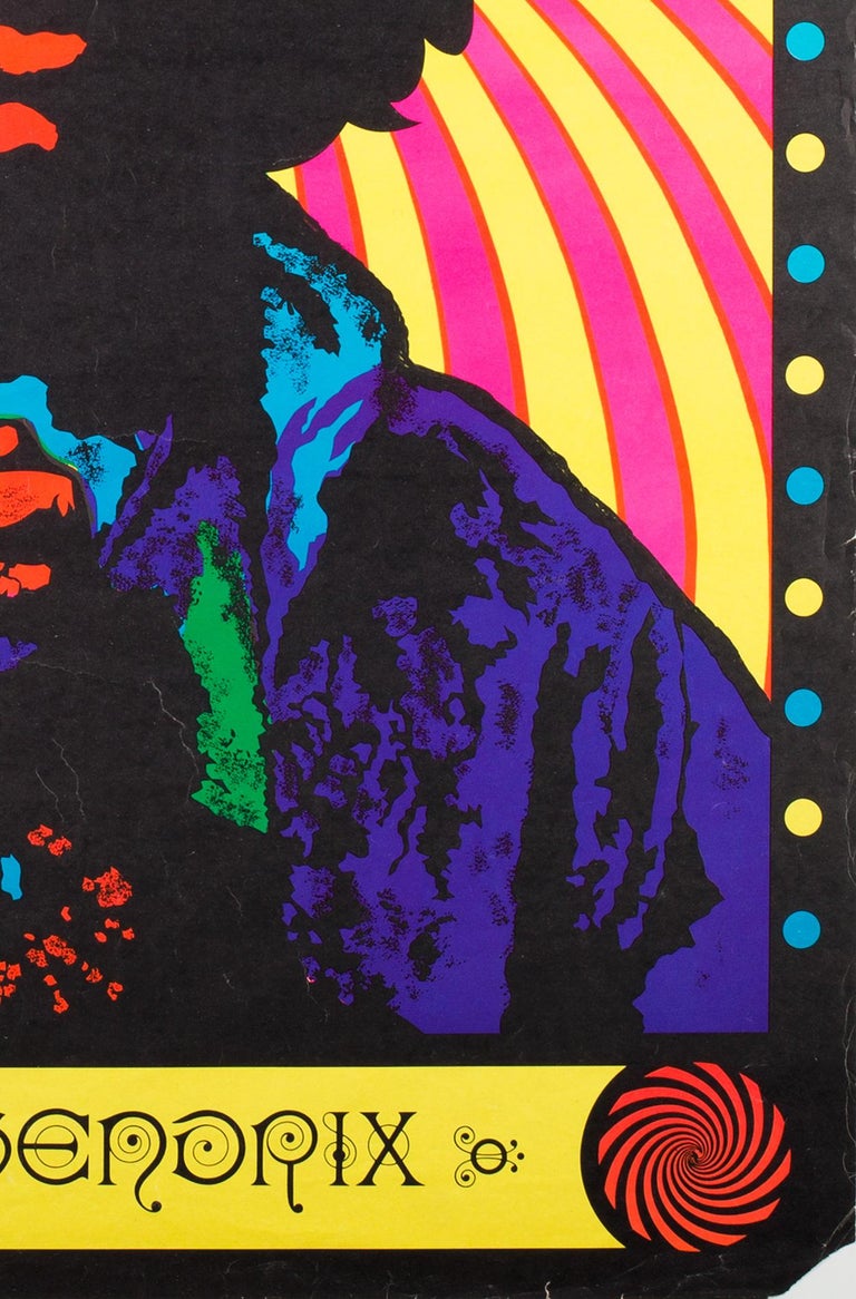 Vintage 1968 Jimi Hendrix Blacklight Poster at 1stDibs | jimi hendrix ...