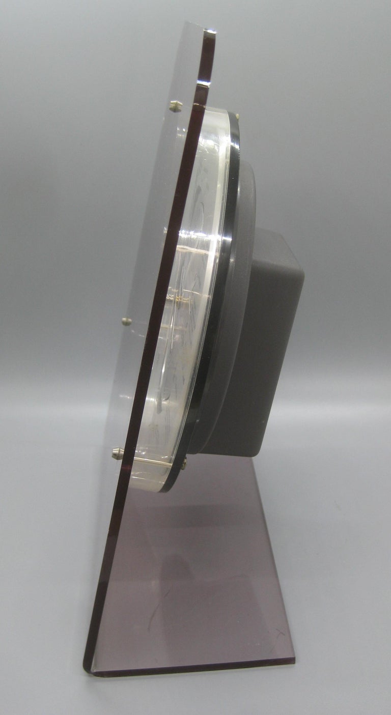 Vintage 1970's-1980's GMT Lucite Table Mantle World Clock W/Airplane ...