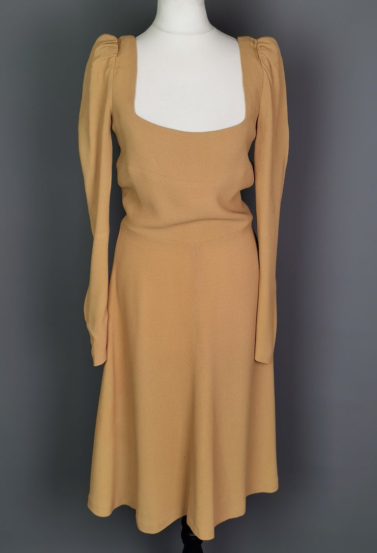 Vintage 1970s Biba dress, mustard Yellow Biba For Sale at 1stDibs