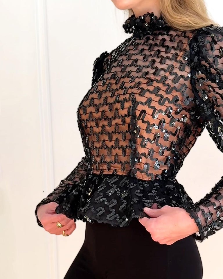 black sequins blouse