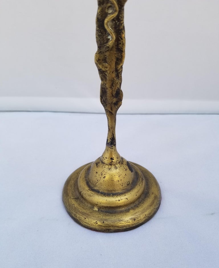 Vintage 1970s Brutalist Bronze Sculptural Goblet For Sale at 1stDibs