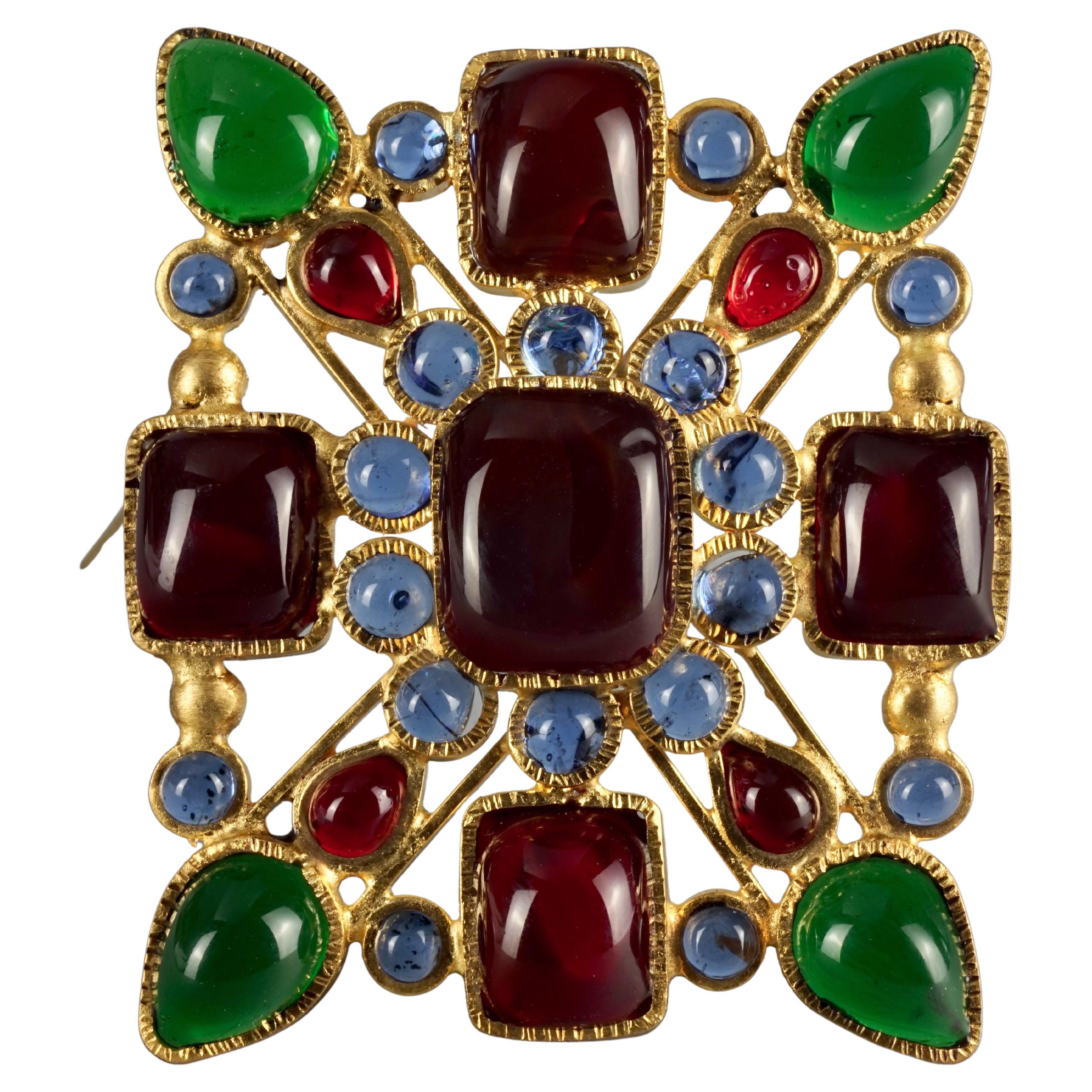 Iconic Chanel Turquoise Cluster Brooch For Sale at 1stDibs
