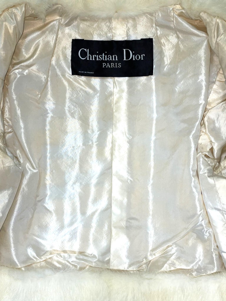 Vintage 1970's Christian Dior White Mink Fur and Silver Snakeskin ...