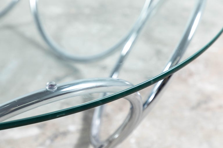 Vintage 1970s Chrome Ring Coffee Table For Sale at 1stDibs
