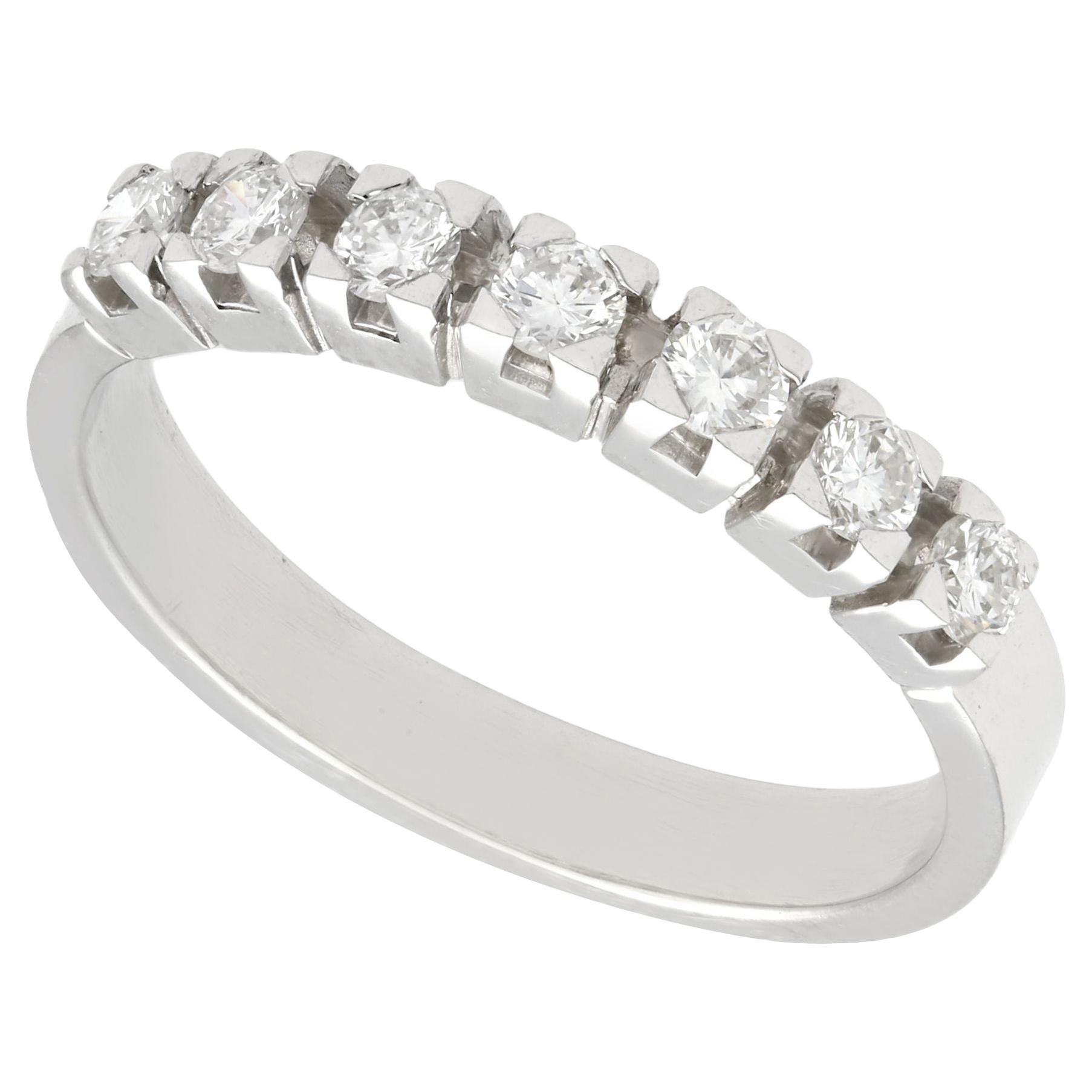 Vintage 1990s Diamond and White Gold Half Eternity Ring For Sale at 1stDibs