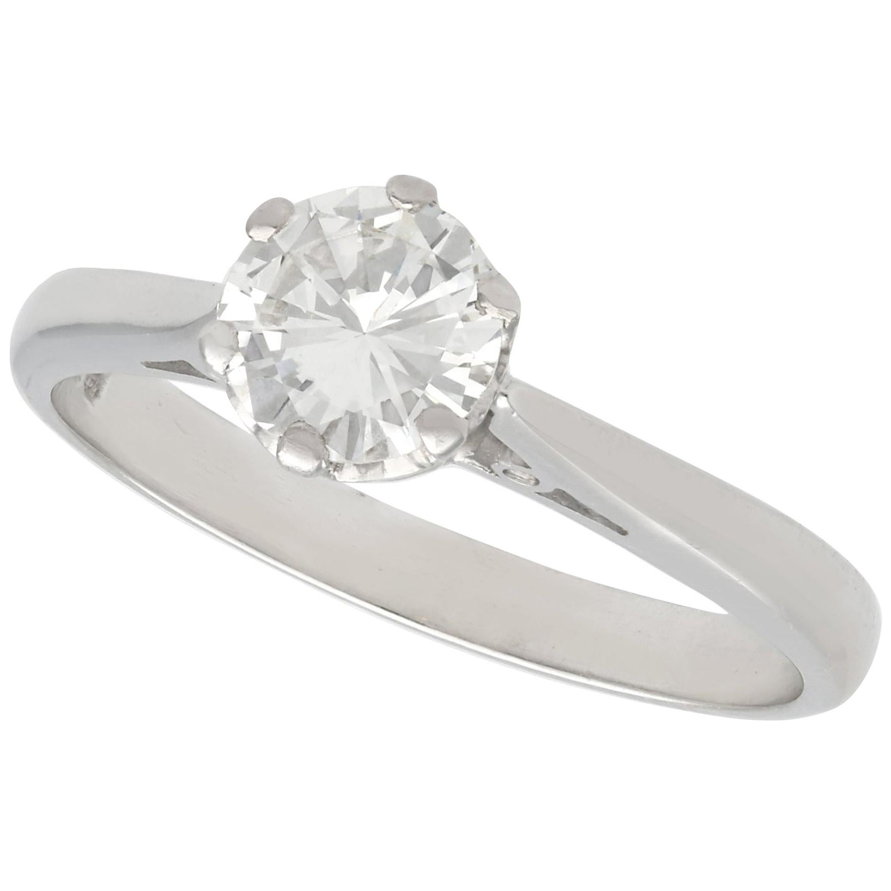 Vintage 1960s Diamond and White Gold Solitaire Engagement Ring For Sale ...