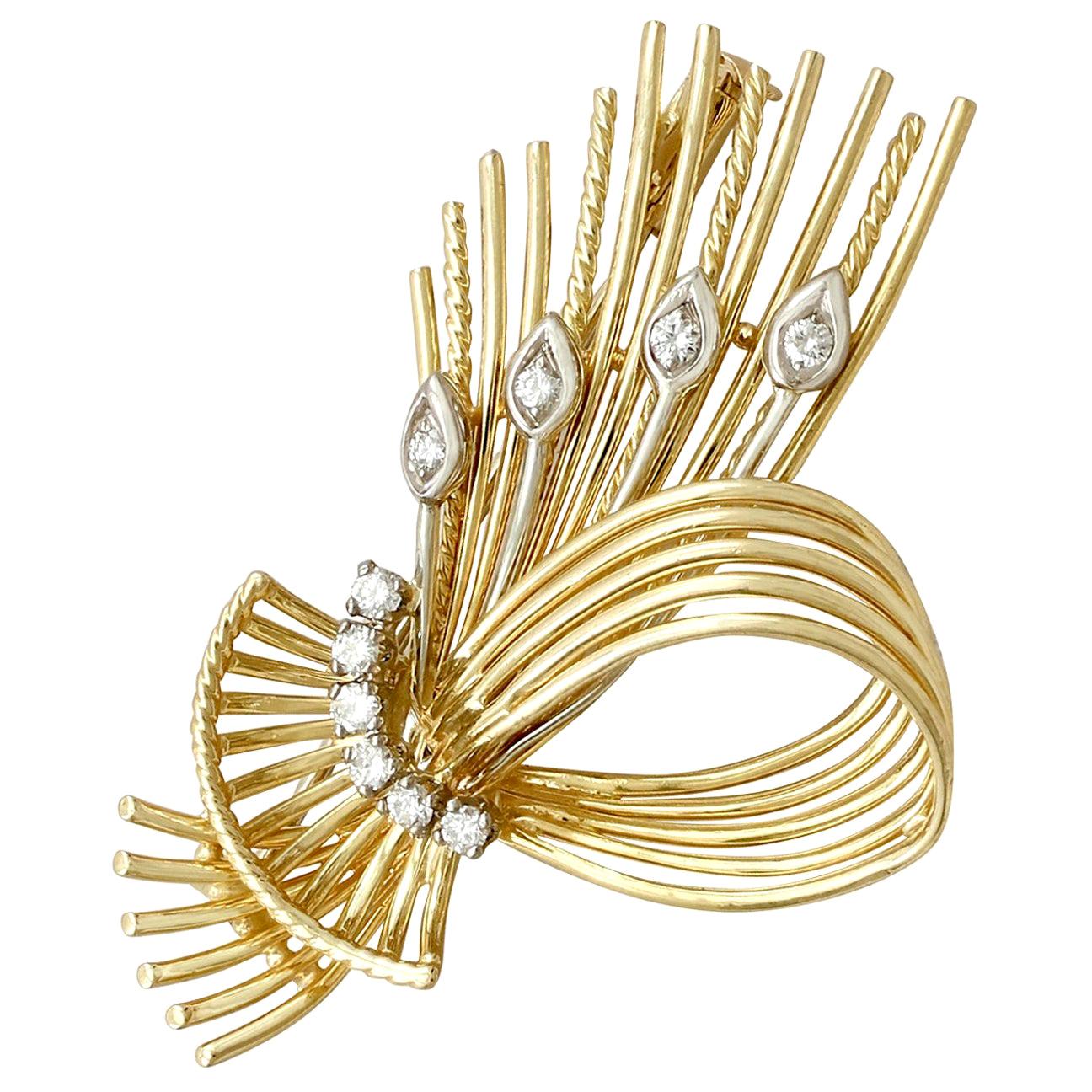 1970s Italy Diamond Gold Sphinx Brooch at 1stDibs