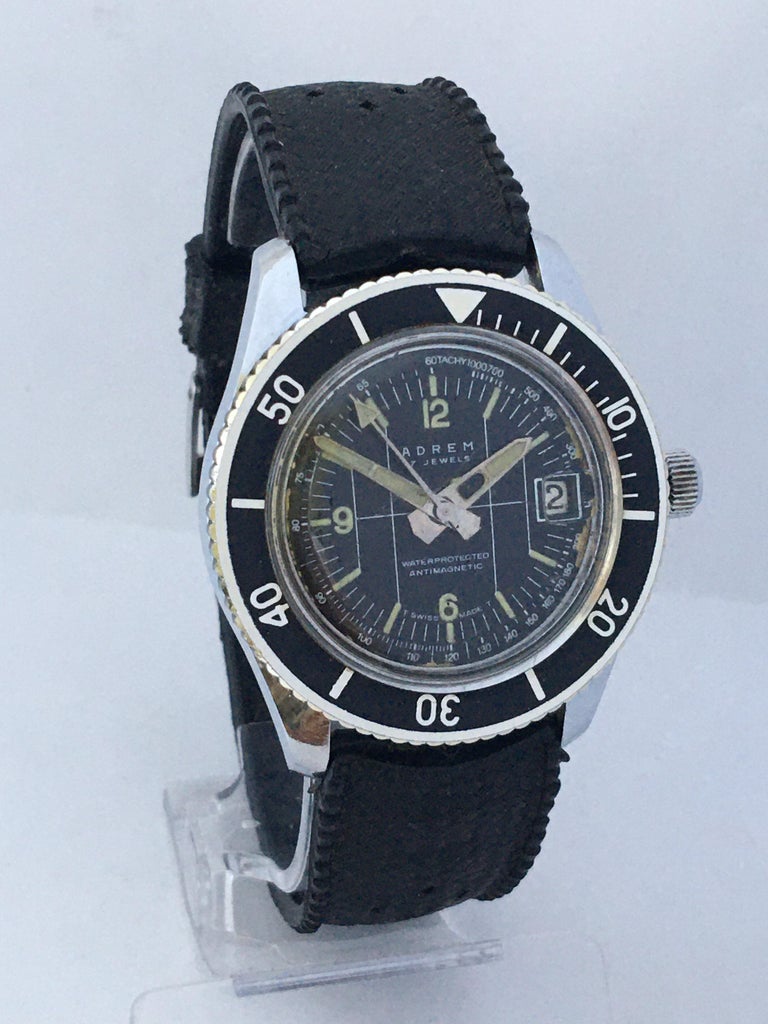 Vintage 1970s Diver's Mechanical Swiss Watch at 1stDibs