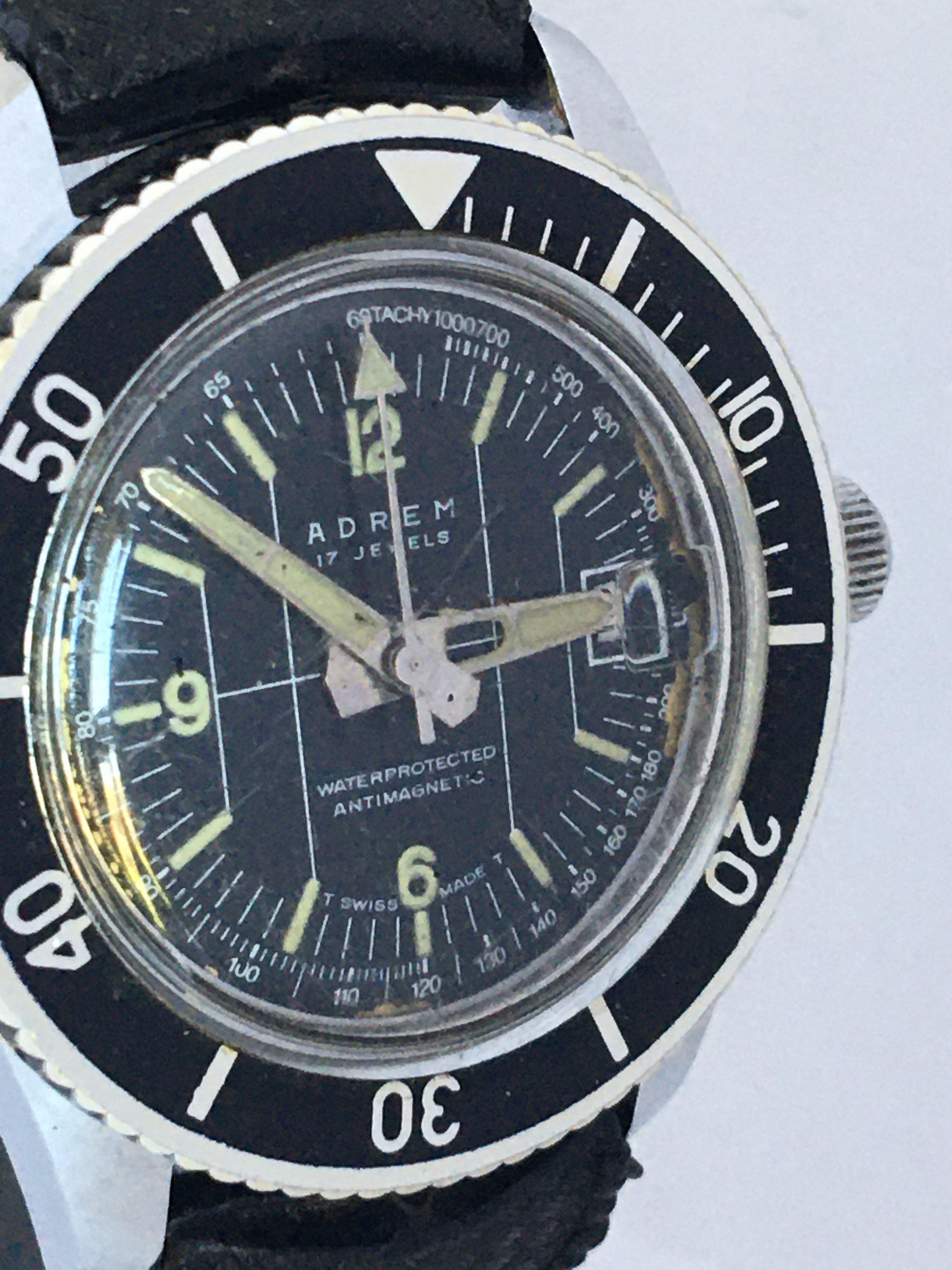 Vintage 1970s Diver's Mechanical Swiss Watch at 1stDibs | adrem watch ...