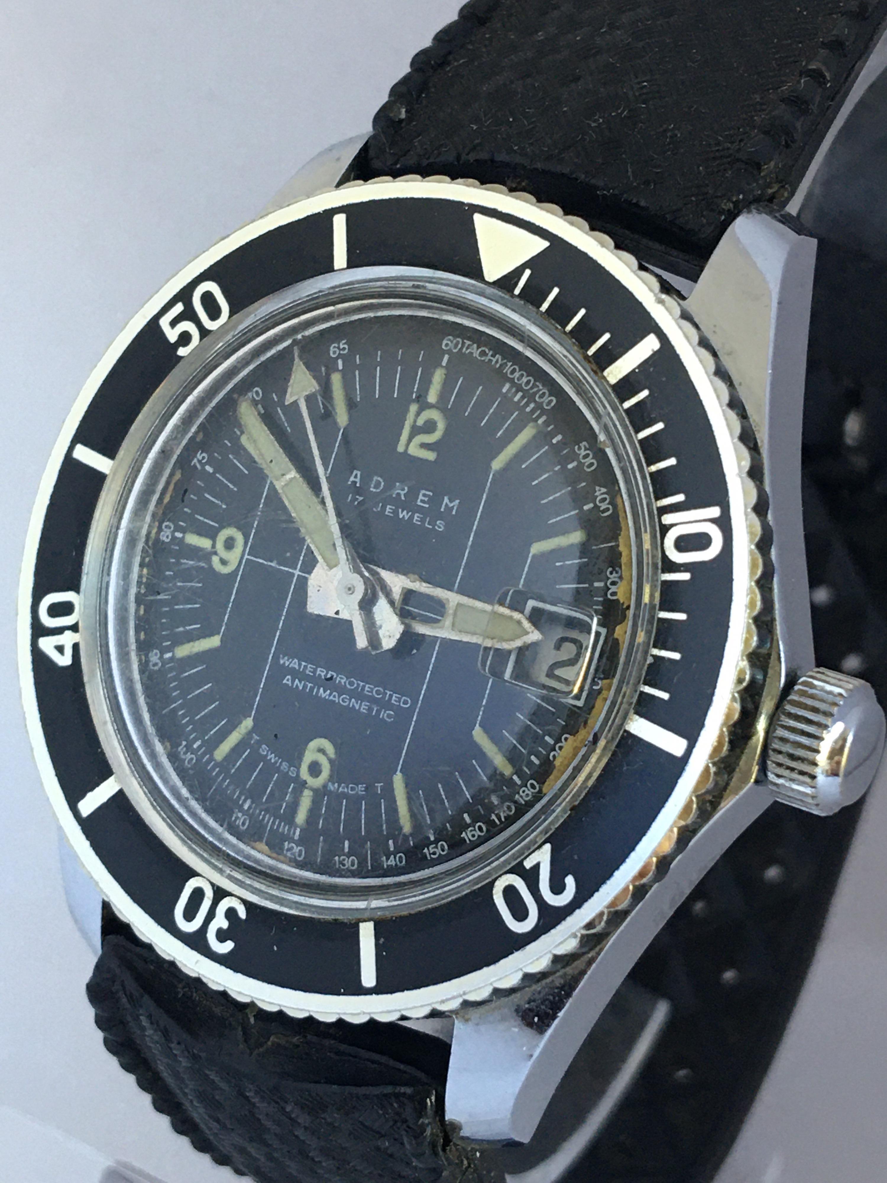 Vintage 1970s Diver's Mechanical Swiss Watch at 1stDibs | adrem watch ...