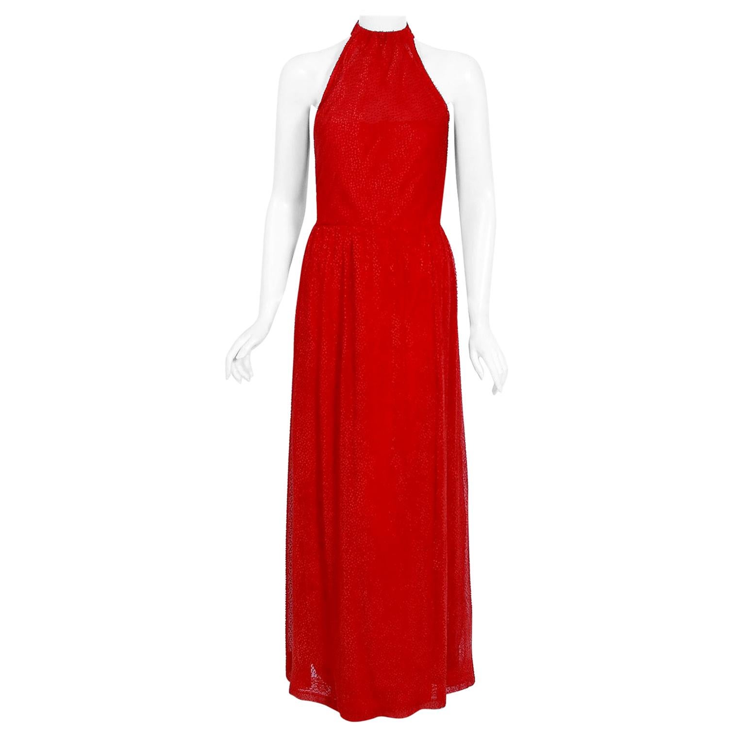 Givenchy Red Cut-out Plisse Jersey Maxi Dress Gown NWT For Sale at 1stDibs