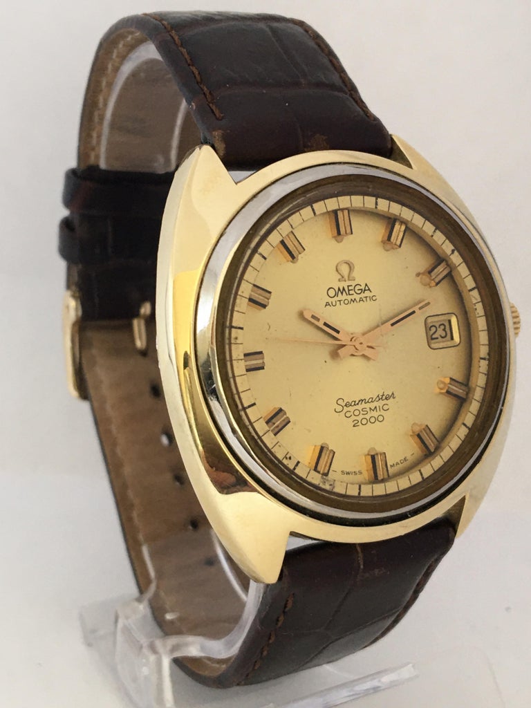 Vintage 1970s Gold-Plated SS Back Omega Automatic Seamaster Cosmic 2000 ...