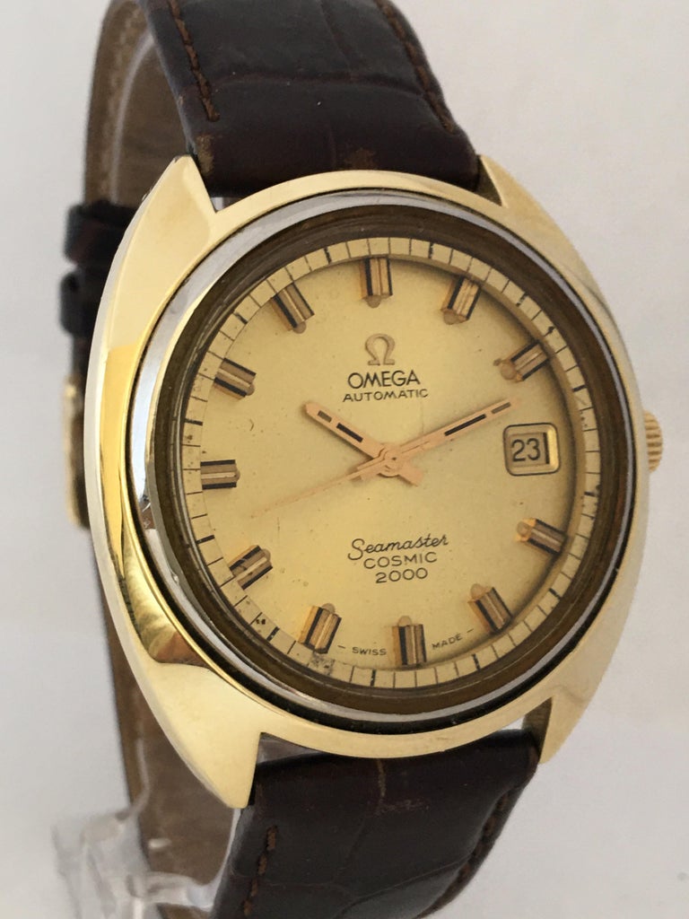 Vintage 1970s Gold-Plated SS Back Omega Automatic Seamaster Cosmic 2000 Watch For Sale at ...