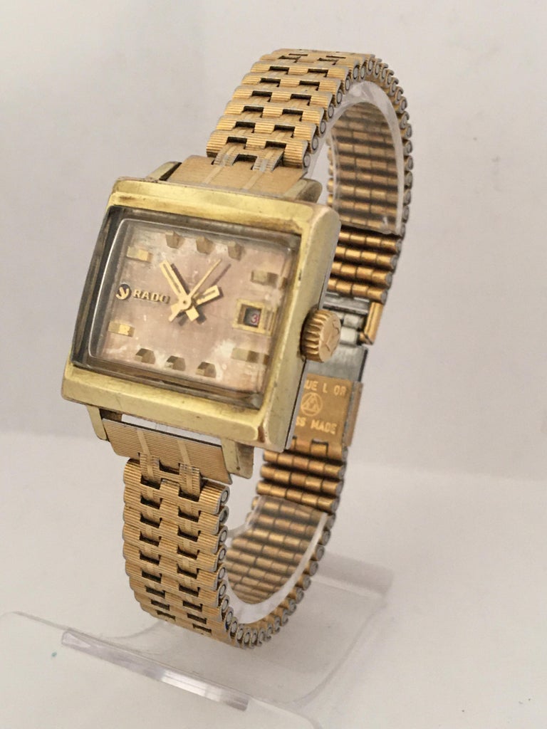 Vintage 1970s Gold-Plated / Stainless Steel Rado Automatic Watch For ...