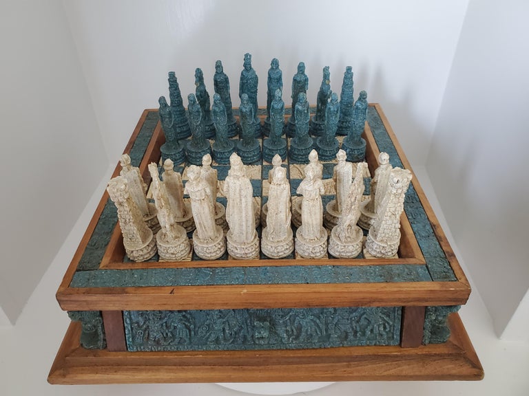 aztec handmade chess set