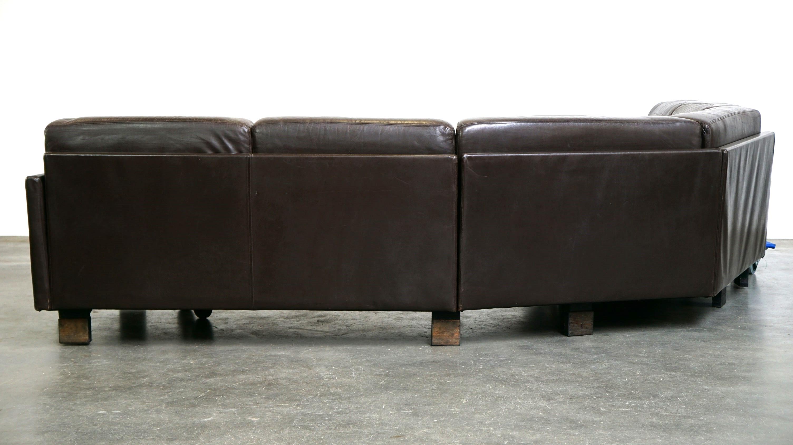 Vintage 1970s leather corner sofa with a beautiful patina, very ...