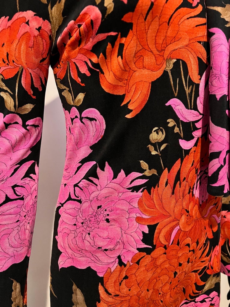 Vintage 1970’s Leonard Paris brightly coloured floral print silk mini ...