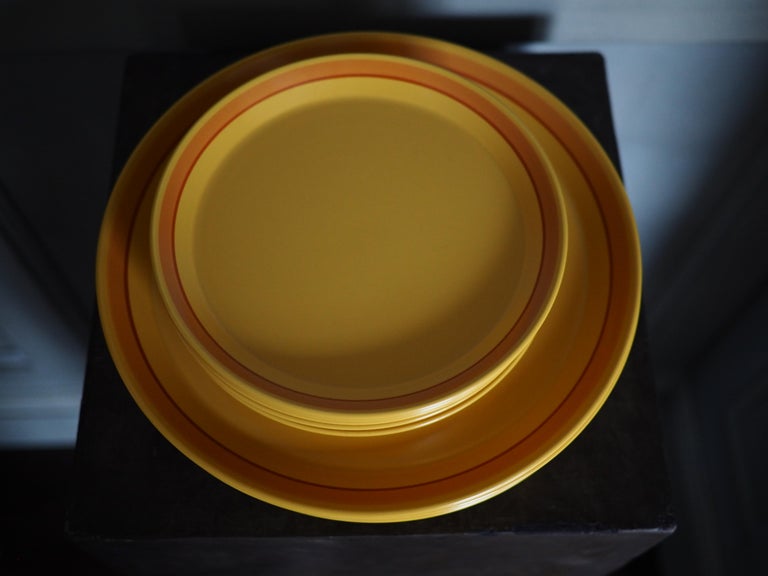Vintage 1970s Mid Centry Modern Dinner Plate Set of 5 For Sale at 1stDibs