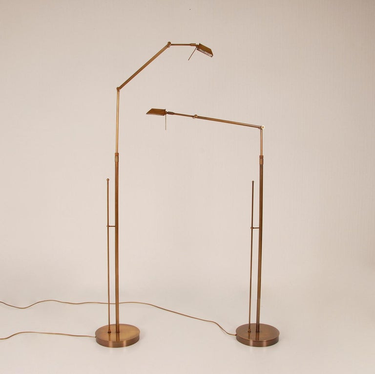 Vintage 1970s Minimalist Solid Brass Bankers Pharmacy Halogen Reading ...