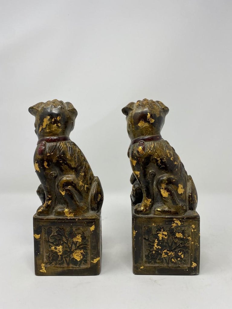 Vintage 1970s Neiman Marcus Japan Bronze Foo Dogs For Sale at 1stDibs