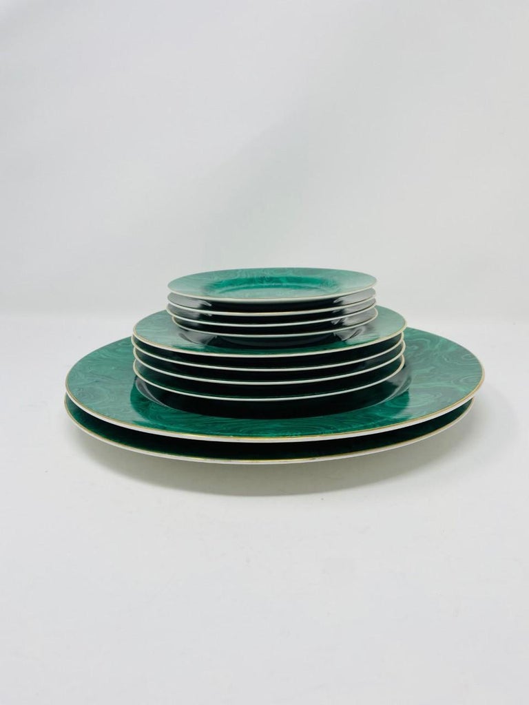 Vintage 1970s Neiman Marcus Malachite Porcelain Plates 'Set of 10' For ...