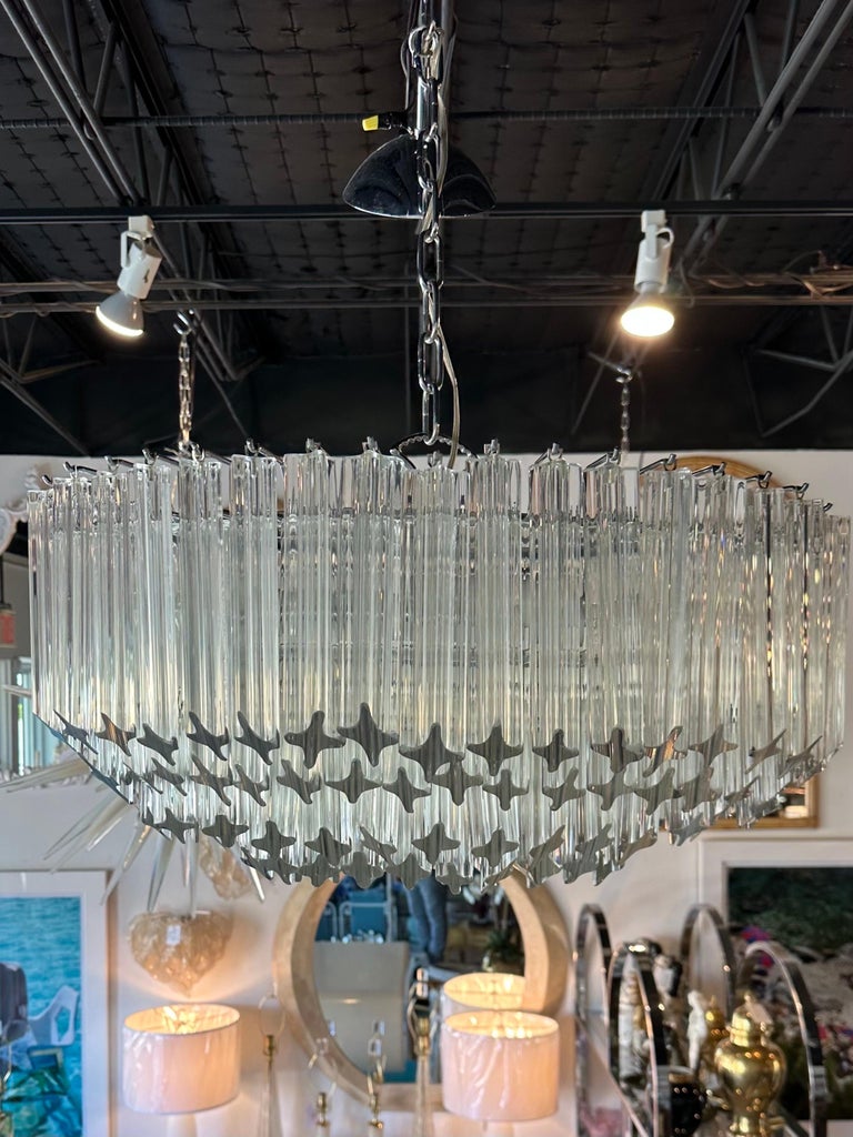 Vintage 1970s Quatrefoil Camer Murano Chandelier Italian Glass 4 Tier ...