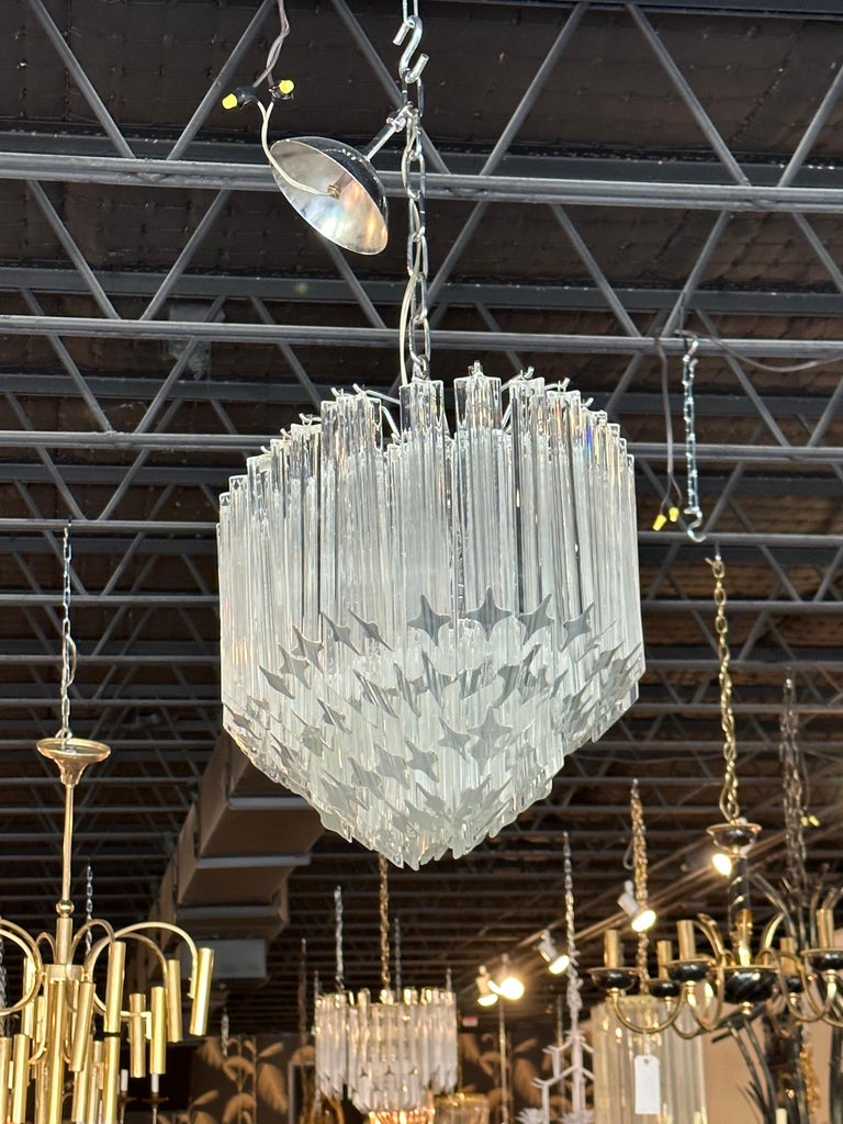 Vintage 1970s Quatrefoil Camer Murano Chandelier Italian Glass 4 Tier ...