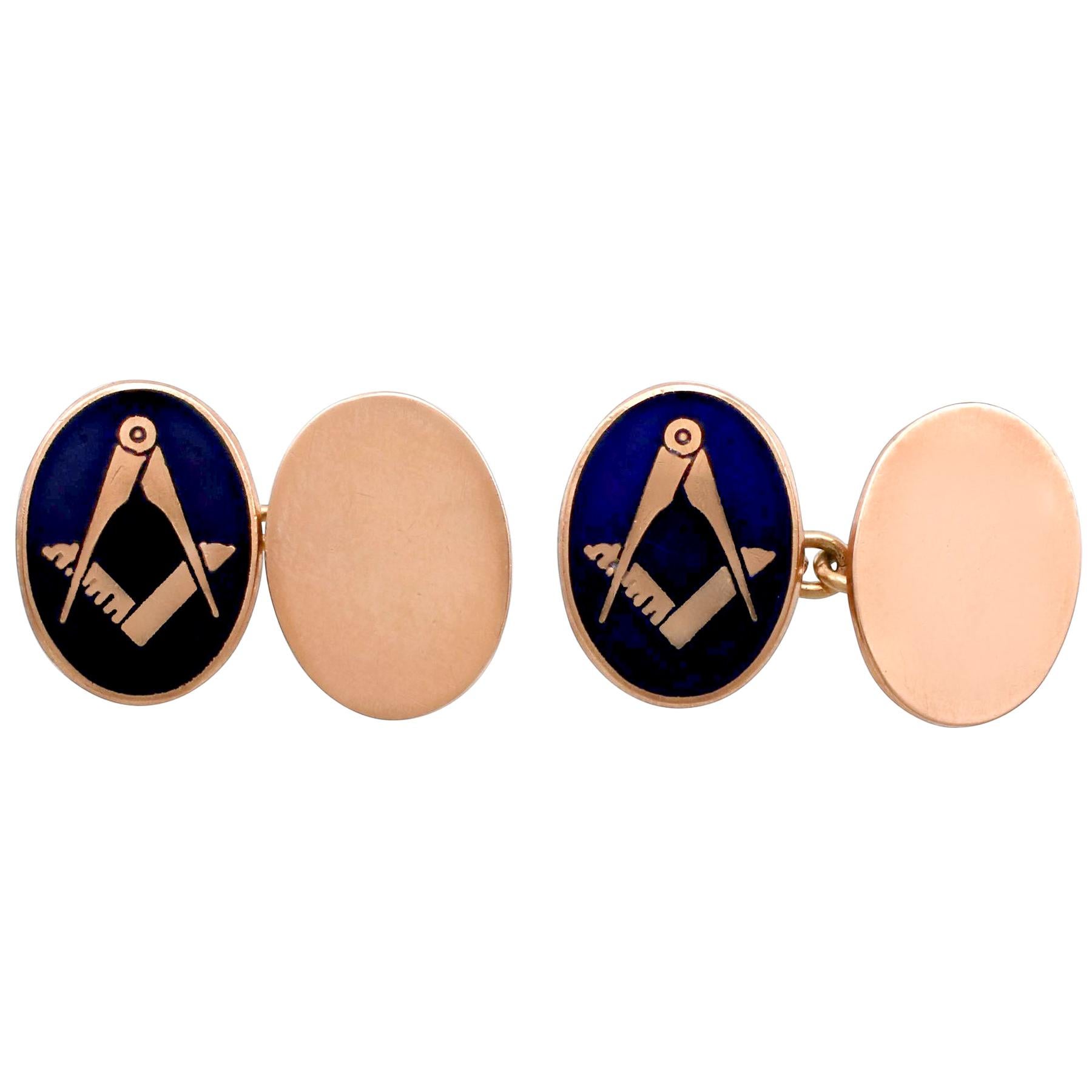 Vintage Yellow Gold and Enamel Cufflinks For Sale at 1stDibs | link up ...