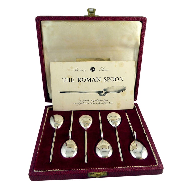 Vintage 1970s Silver "Roman Spoon" Teaspoons, Boxed, Hallmarked ...