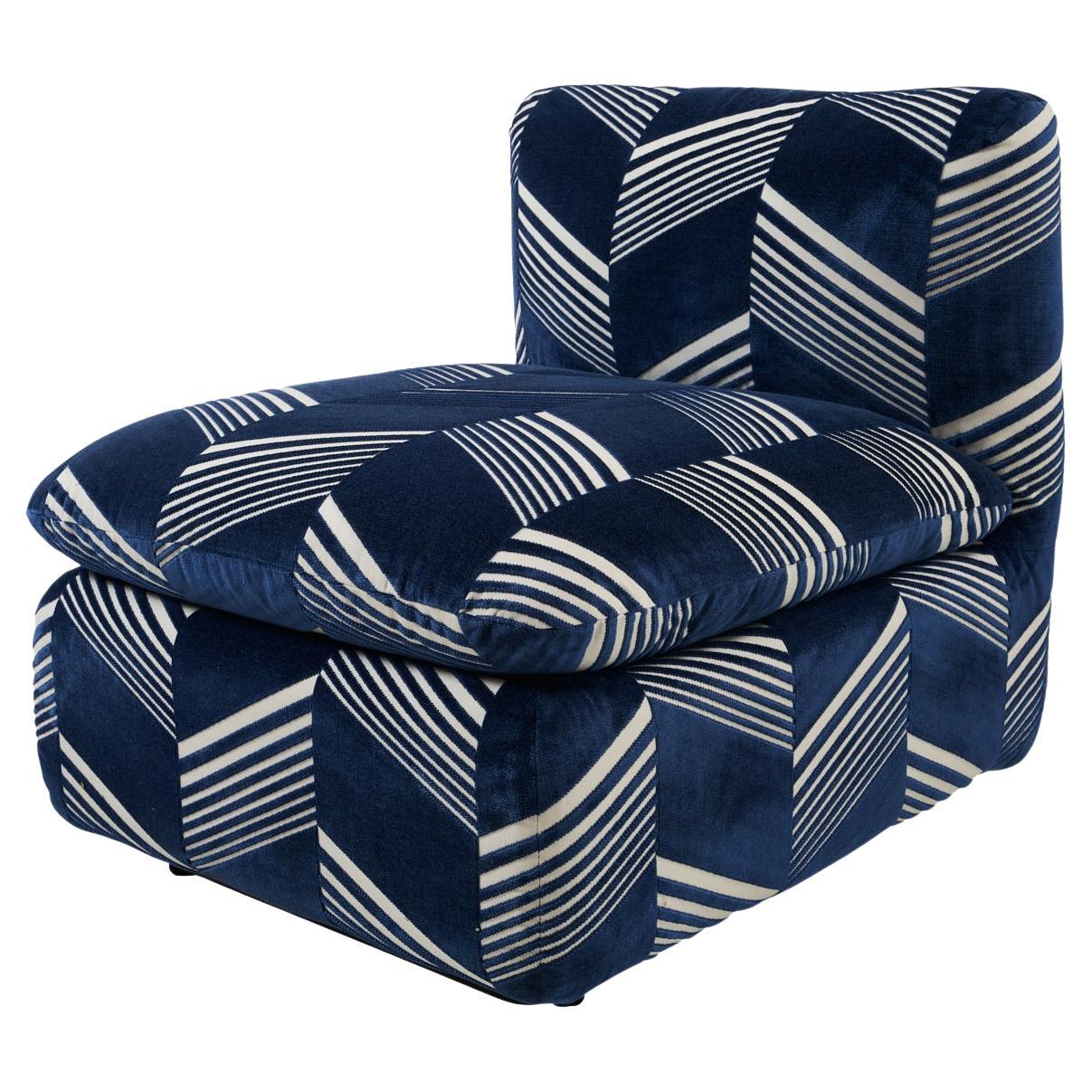 1970s Fabric Chair by Claude Prevost For Sale at 1stDibs