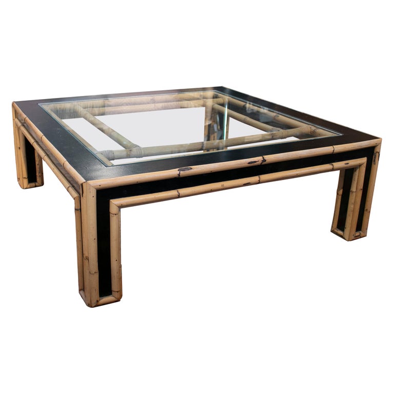 Vintage 1970s Spanish Bamboo and Formica Coffee Table For Sale at ...