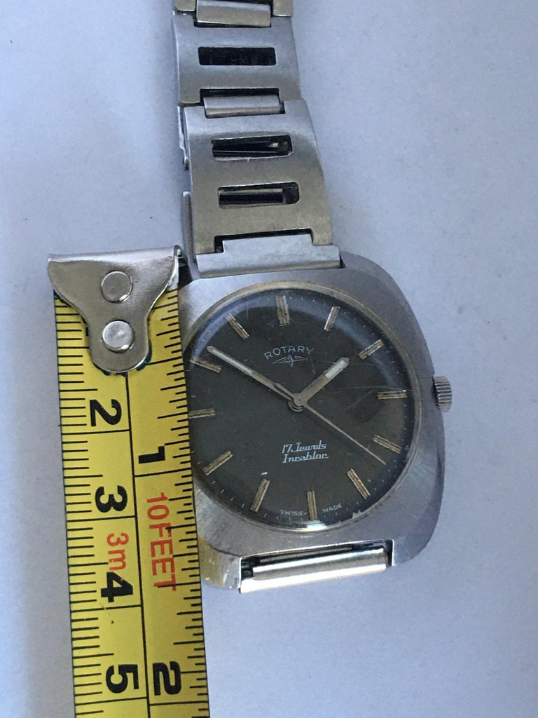 Vintage 1970s Stainless Steel Mechanical Swiss Rotary Watch For Sale at ...