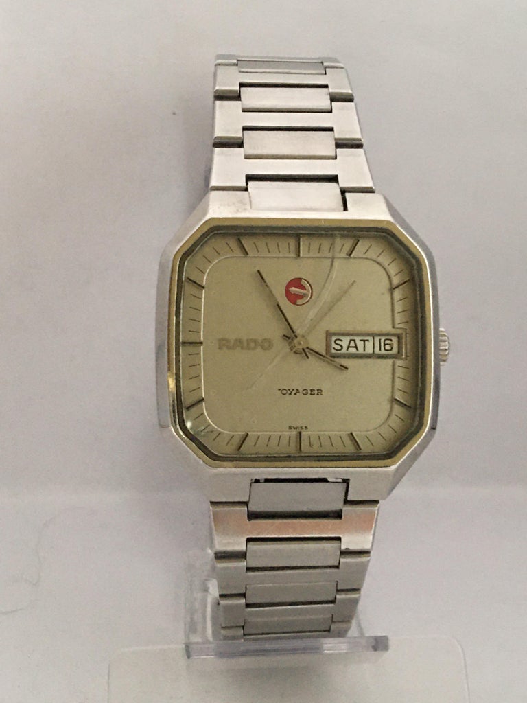Vintage 1970s Stainless Steel RADO Voyager Automatic Watch at 1stDibs ...
