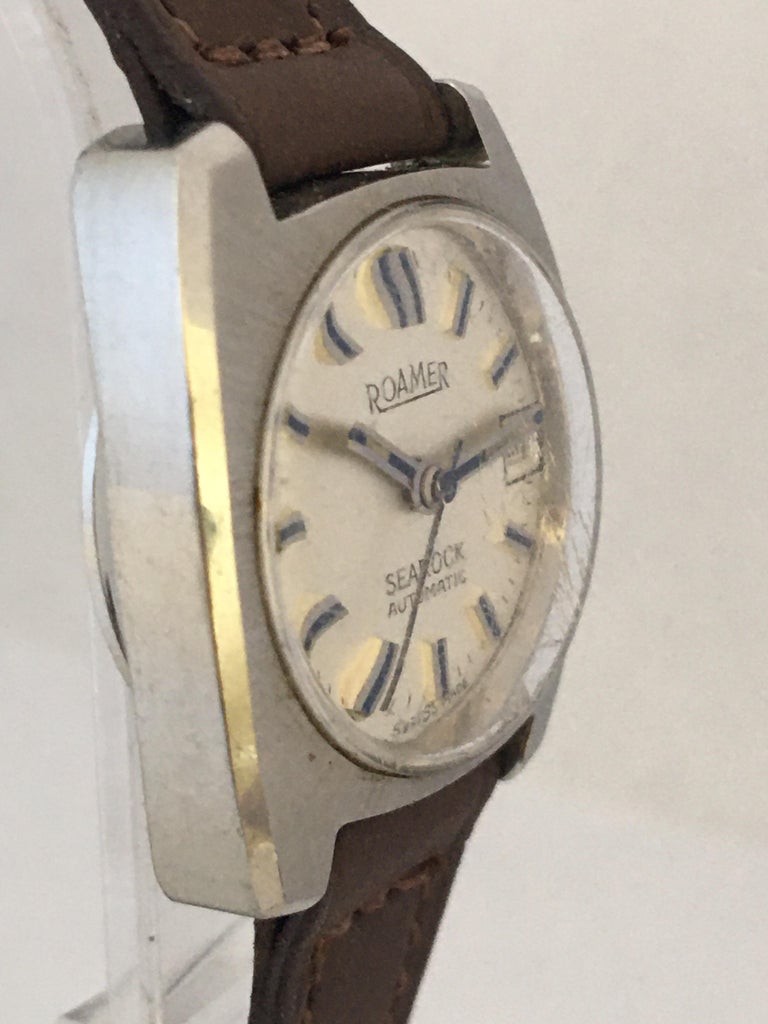 Vintage 1970s Stainless Steel Roamer Searock Automatic Ladies Watch For ...