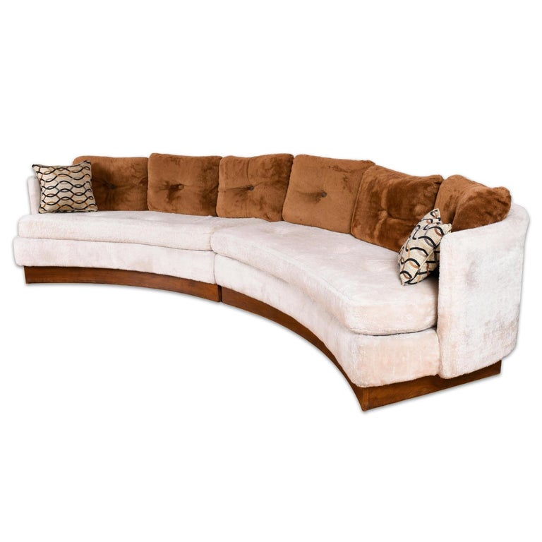 Vintage 1970s Two-Piece Carson’s Crescent Shaped Curved Sectional Sofa ...