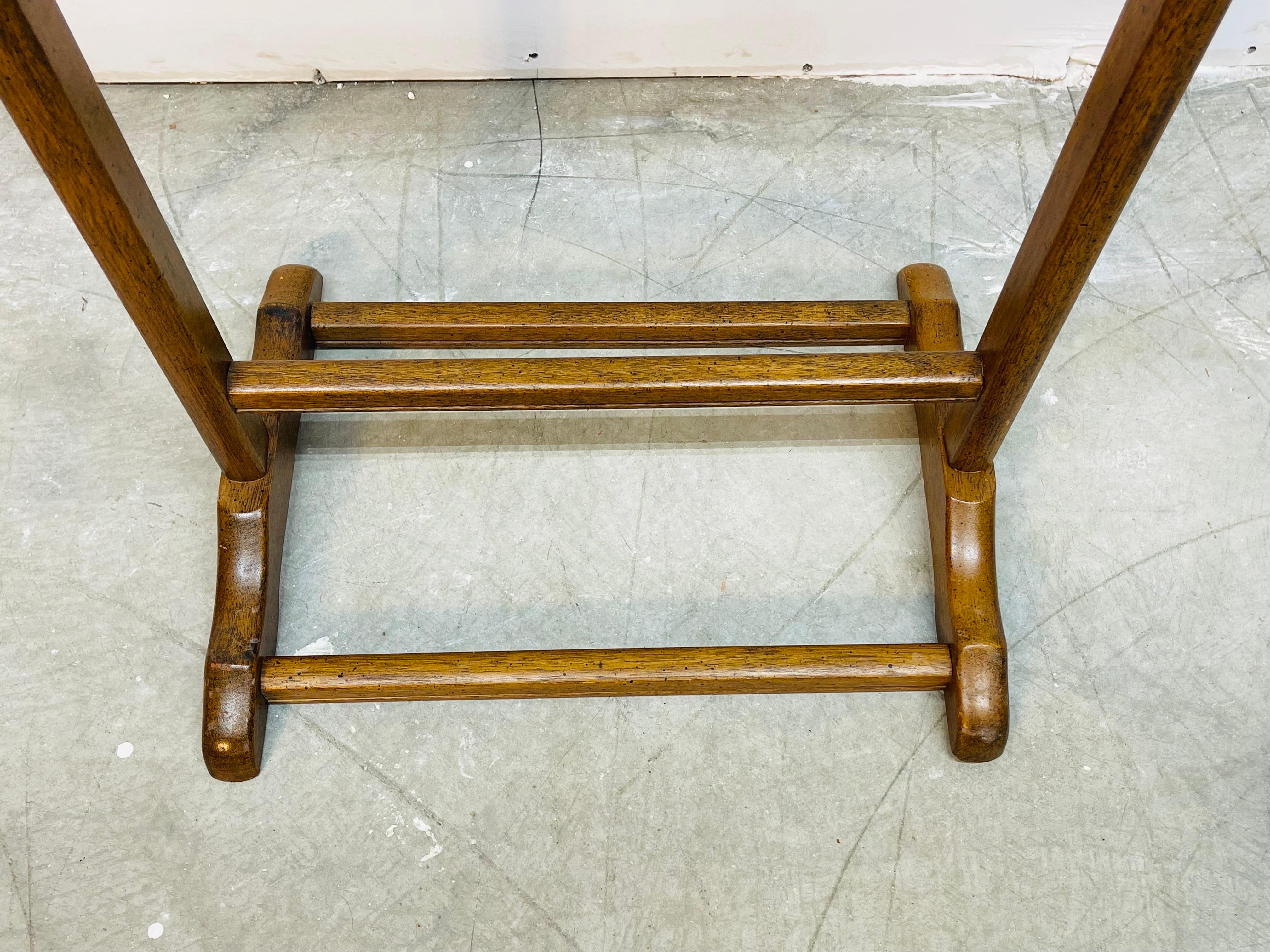 Vintage 1970s Wood Bedroom Valet Stand For Sale at 1stDibs
