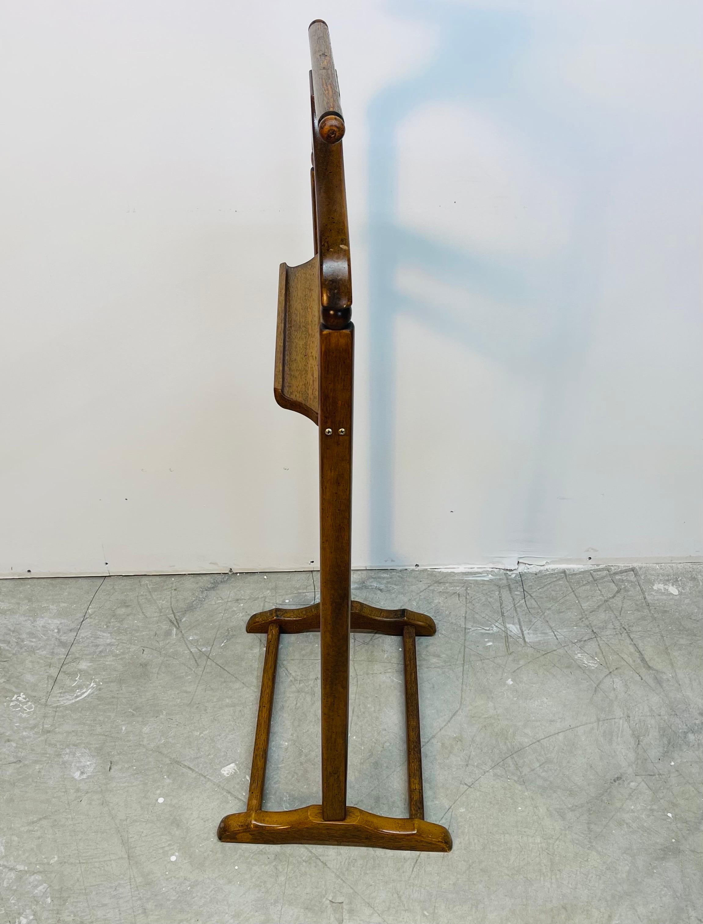 Vintage 1970s Wood Bedroom Valet Stand For Sale at 1stDibs