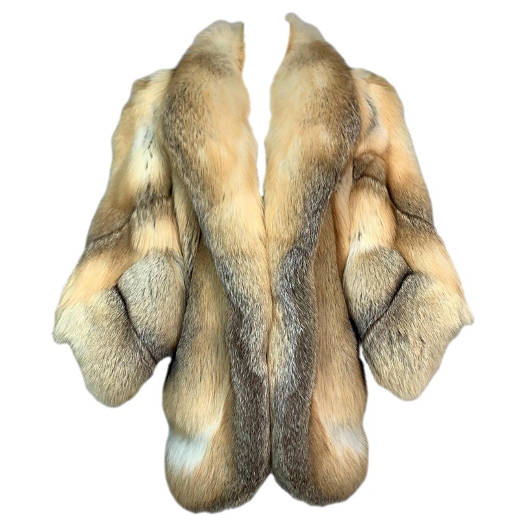 Vintage 1970's Yves Saint Laurent Red Fox Fur Disco Diva Coat at 1stDibs