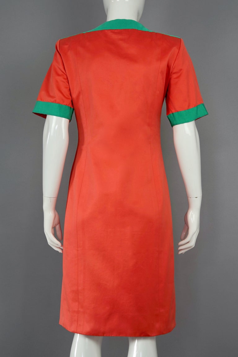 Vintage 1970s YVES SAINT LAURENT Ysl Color Block Dress For Sale at ...