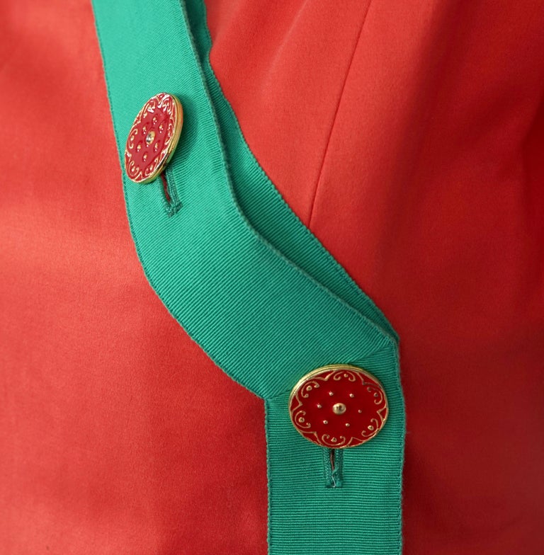 Vintage 1970s YVES SAINT LAURENT Ysl Color Block Dress For Sale at ...