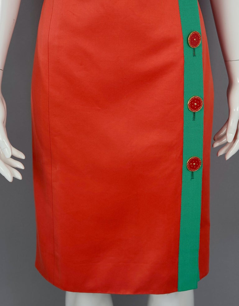 Vintage 1970s YVES SAINT LAURENT Ysl Color Block Dress For Sale at ...