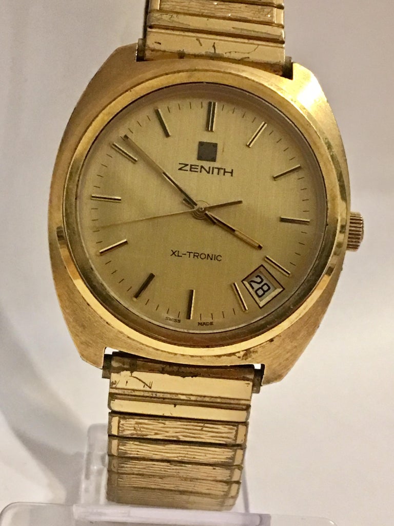Vintage 1970s Zenith XL-Tronic Gold-Plated/ Stainless Steel Men’s Watch ...