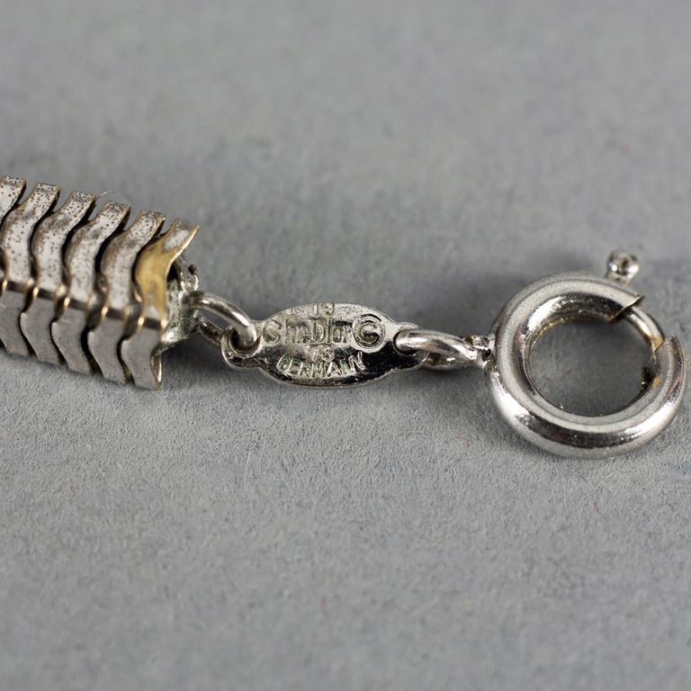 Vintage 1973 CHRISTIAN DIOR Snake Chain Silver Necklace For Sale at 1stDibs