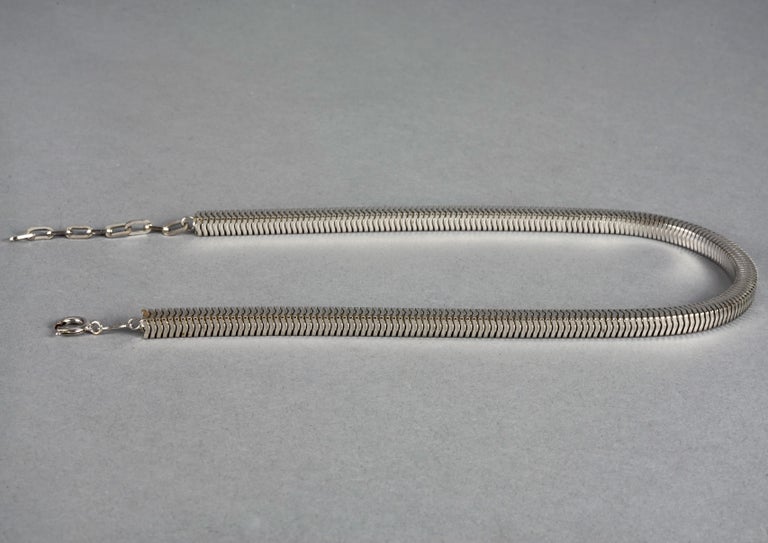 Vintage 1973 CHRISTIAN DIOR Snake Chain Silver Necklace For Sale at 1stDibs