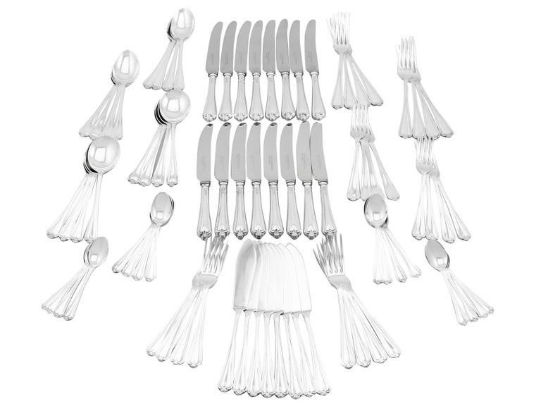 Vintage 1980s-1990s Sterling Silver Canteen of Cutlery for 8 Persons ...