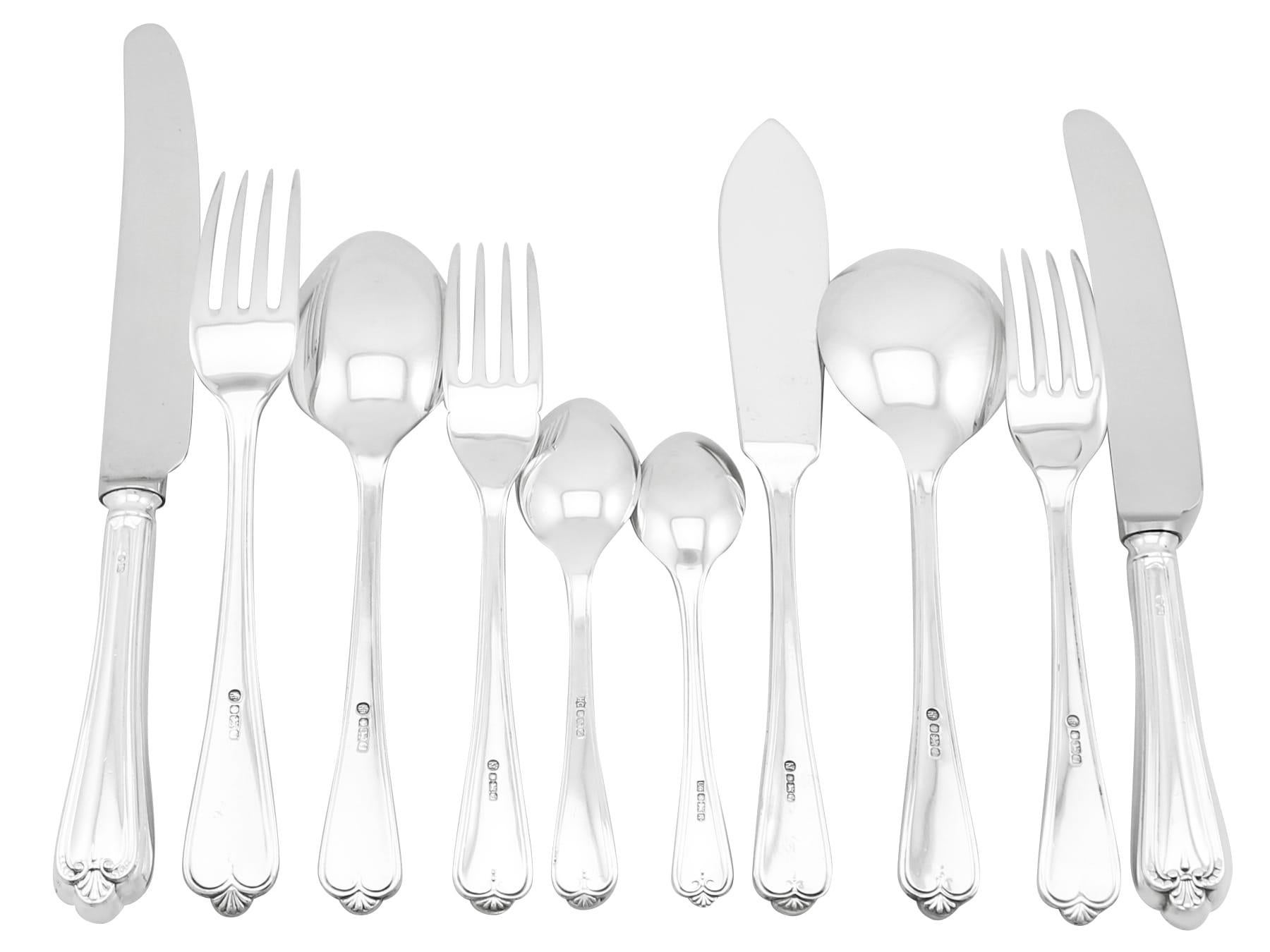 Vintage 1980s-1990s Sterling Silver Canteen of Cutlery for 8 Persons ...